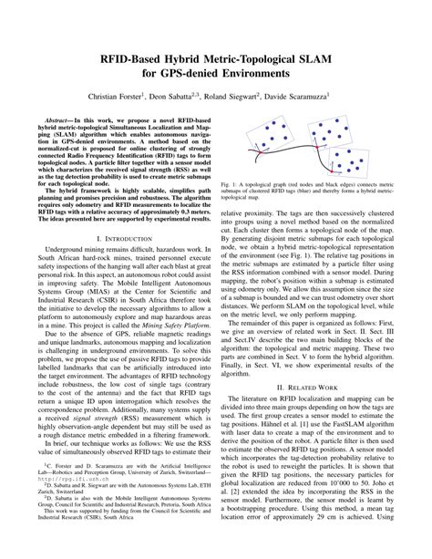 Pdf Rfid Based Hybrid Metric Topological Slam For Gps Denied Environments