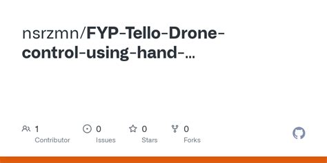 Github Nsrzmn Fyp Tello Drone Control Using Hand Gestures