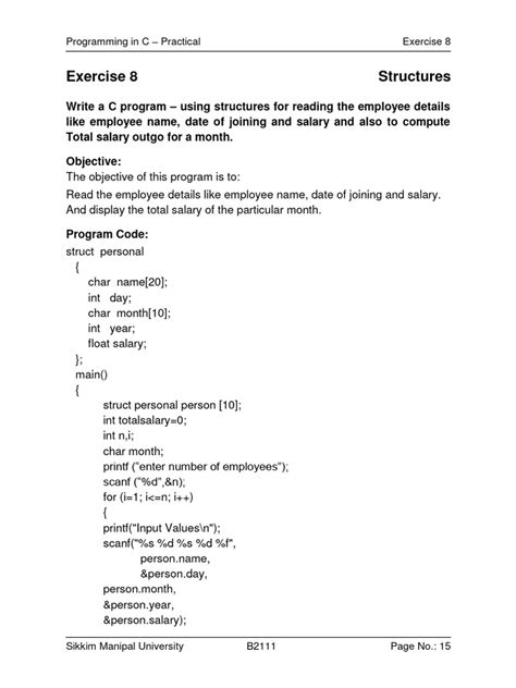 Exercise 8 Structures Pdf