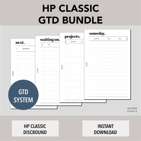 Paper Printable GTD Projects List Inserts In HP Classic Size Paper Party Supplies Etna Com Pe