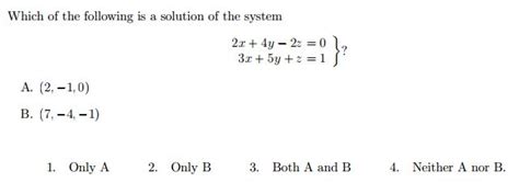 Matrices Solution To Two Equations With Three Unknowns Mathematics Stack Exchange