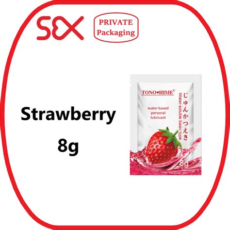 Strawberry Sachet 8g Japanese Type Basic Water Based Lubrication Adult Sex Toys For Couple