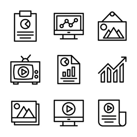 Premium Vector Business Stats Line Icons Pack