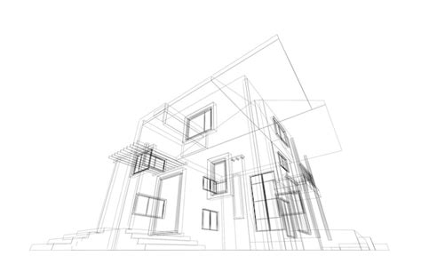 Premium Photo Blueprint 3d Rendering Construction