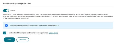 User Interface Settings Citrix Workspace™