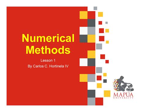 Lesson 1 Introduction To Numerical Warning Tt Undefined Function