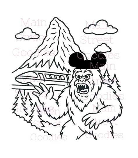 Matterhorn Yeti Svg With Mickey Ears And Monorail Disneyland Inspired