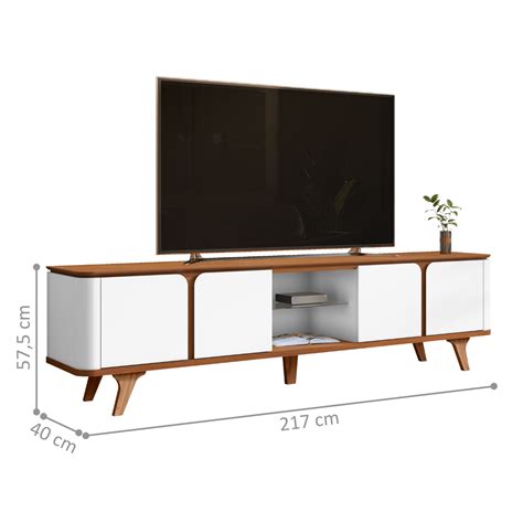 Rack Curvado Para Tvs De 60 Polegadas Welch Cedro Branco Carrefour