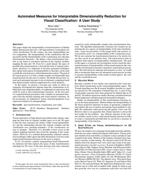 Pdf Automated Measures For Interpretable Dimensionality Reduction For Visual Classification A