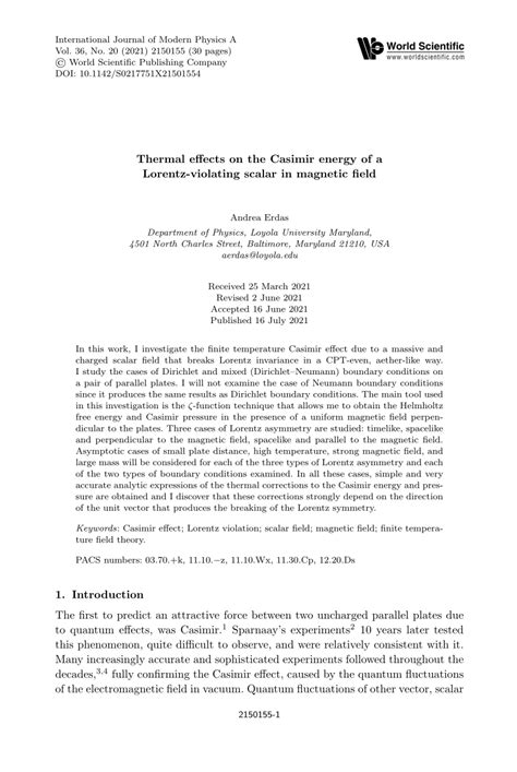 Pdf Thermal Effects On The Casimir Energy Of A Lorentz Violating