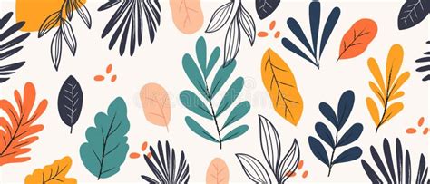 Modern Botanical Leaf In Flat Minimal Vector Illustration Stock Vector
