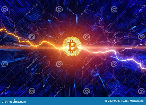 Illustration Of Defi S Lightning Network Facilitating Fast Bitcoin Transactions Stock