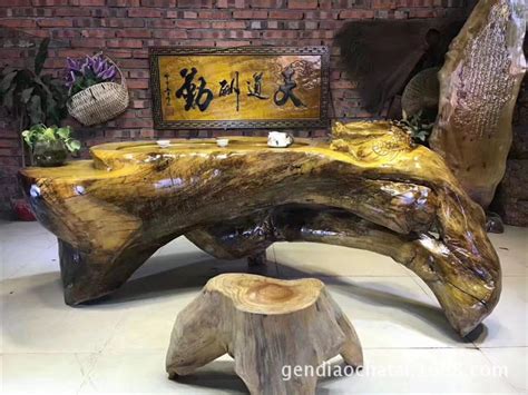 金丝楠家具系列茶台枯木根雕茶台实木创意茶桌金丝楠干泡茶台 阿里巴巴