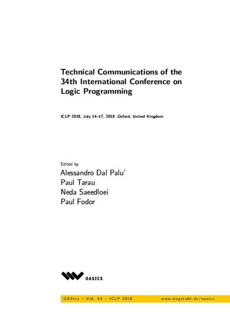 Pdf Technical Communications Of The 34th International Conference On