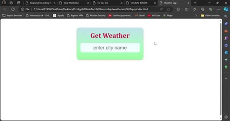 Webdev Weatherapp Gourav Kumar