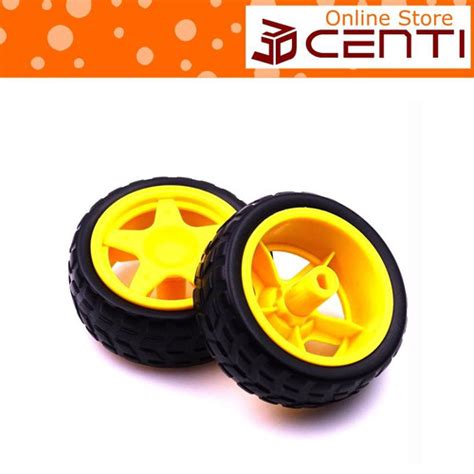 Jual Roda Ban Wheel Smart Car Arduino Kuning 68mm High Quality Kota Yogyakarta Centralab