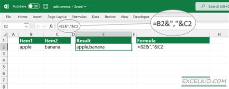 How To Add Comma In Excel Excel Bootcamp