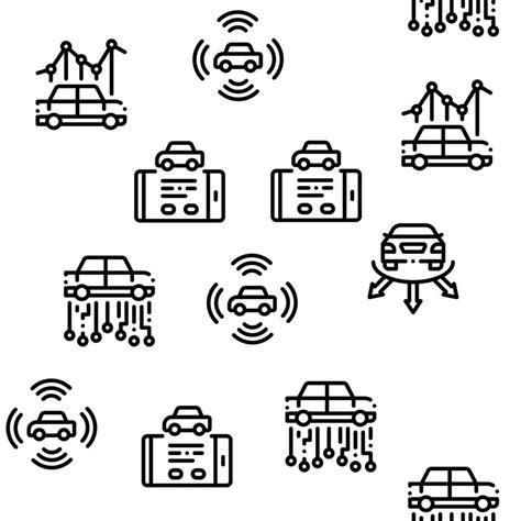 Smart Car Technology Seamless Pattern Vector 17388477 Vector Art At Vecteezy