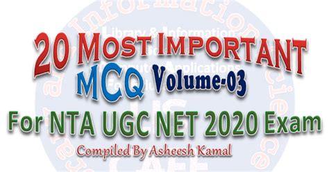 20 Most Important Mcq For Nta Ugc Net Exam Vol 03