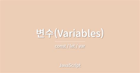 변수 Variables