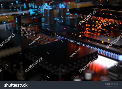Processor Chip On Motherboard Printed Circuit Stock Illustration Shutterstock
