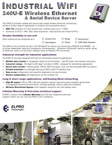 Todos Los Catálogos Y Folletos Técnicos Elpro Technologies