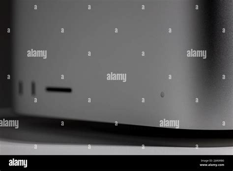 On Indicator Thunderbolt And Sd Card Slot Low Key Still Life Of New Desktop Computer System