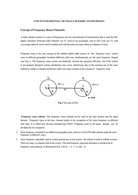 Cellular And Mobile Communications U UNIT II FUNDAMENTALS OF CELLULAR RADIO SYSTEM DESIGN