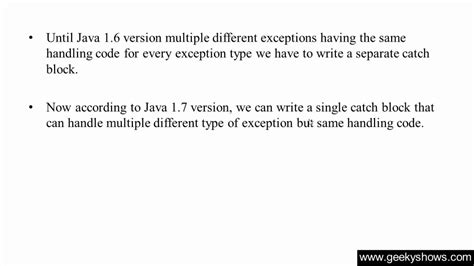 188 Catching Multiple Exceptions Or Multiple Catch In Java Programming