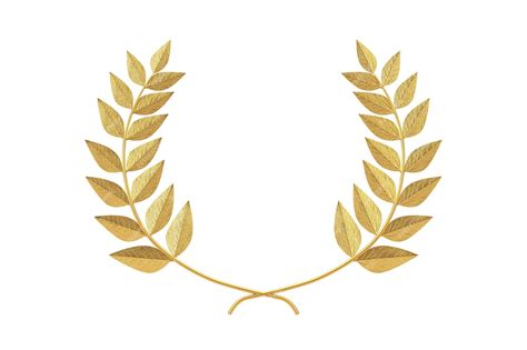 흰색 바탕에 골드 월계관 수상자 상 3d 렌더링 프리미엄 사진