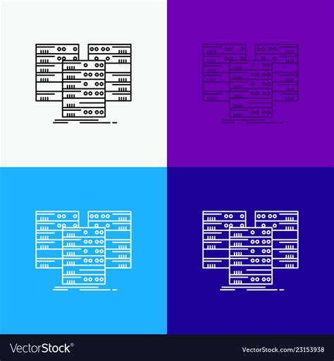 Center Centre Data Database Server Icon Over Vector Image