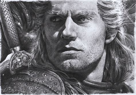 Original Pencil Drawing Geralt Of Rivia The Witcher Size A4 Etsy Uk