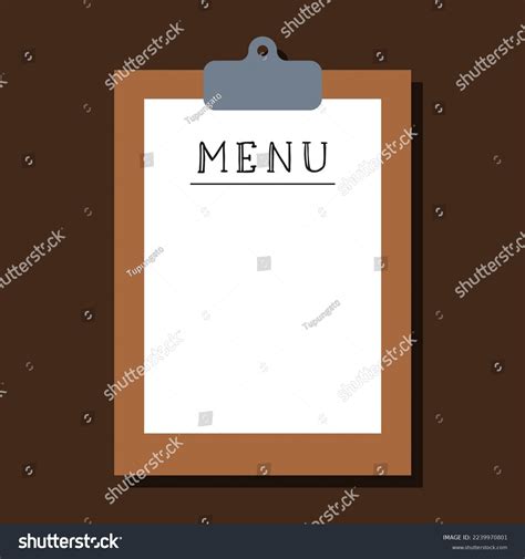 Clipboard Restaurant Menu Blank Menu Template Stock Vector Royalty