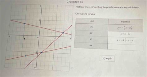 Solved Challenge 5 Plot Four Lines Connecting The Points To Create A