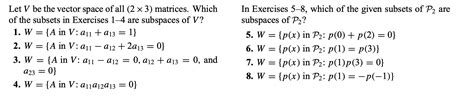 Solved Let V Be The Vector Space Of All 2×3 Matrices