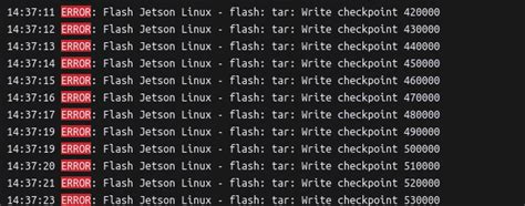 Why Are Write Checkpoints Reported As Errors In The SDK Manager Gui Jetson AGX Orin NVIDIA