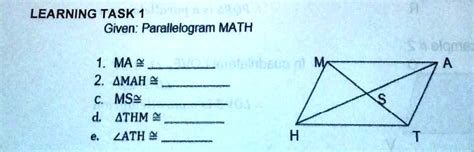 solved learning task 1given parallelogram math learning task 1 given