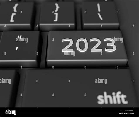 Number 2023 On A Computer Keyboard New Year Image On A Computer Key