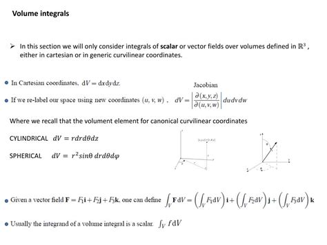 ppt vector integrals line integrals surface integrals volume