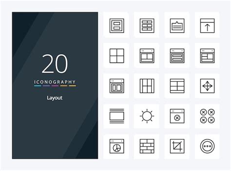Premium Vector 20 Layout Outline Icon For Presentation Vector Line Icons Illustration