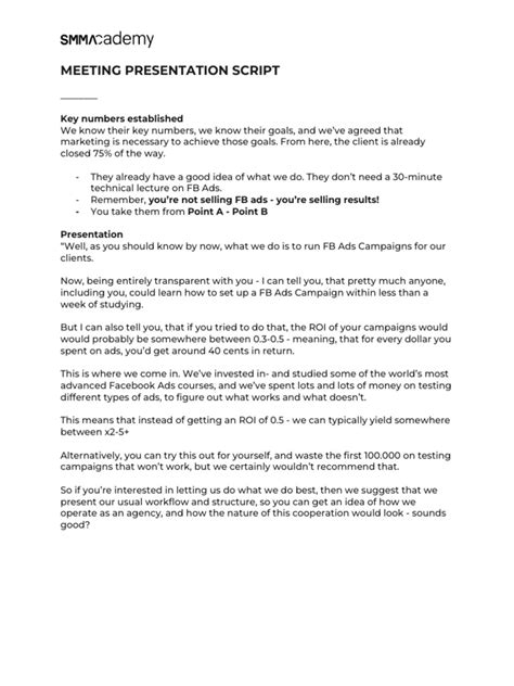 03 Meeting Script Presentation Pdf