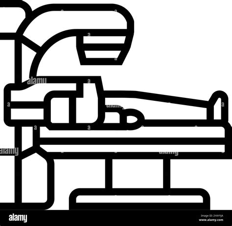Radiation Therapy Cancer Treatment Line Icon Vector Illustration Stock