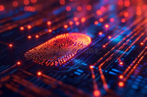 Fingerprint Scanner Digital Footprint Computer Security Safety Tracking Transparency Biometrics