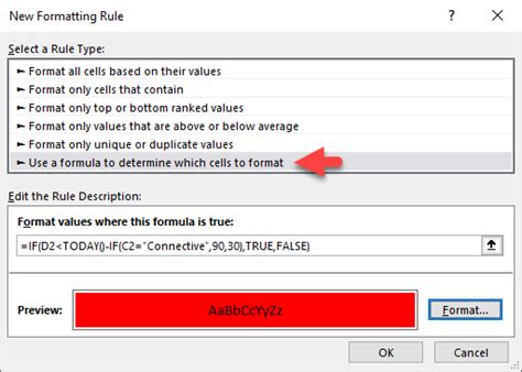 Excel Format Dates In Red When Variable Date Threshold Is Passed