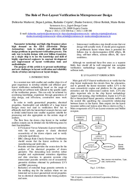Pdf The Role Of Post Layout Verification In Microprocessor Design