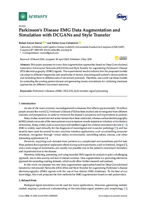 pdf parkinson s disease emg data augmentation and simulation with dcgans and style transfer