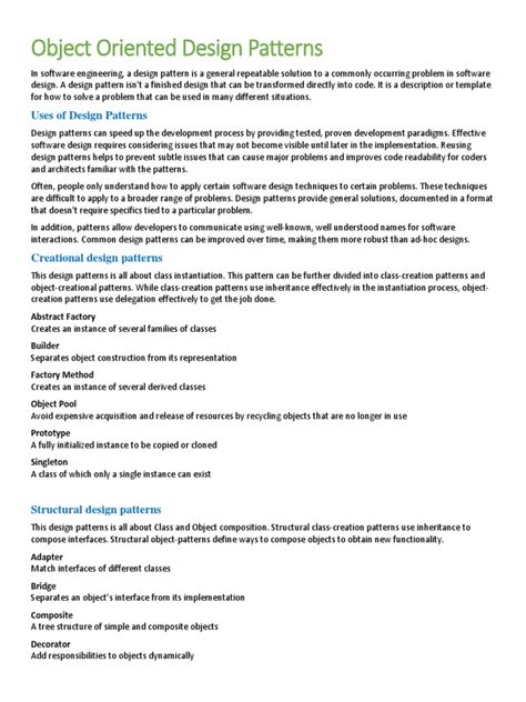 object oriented design patterns pdf software design pattern class