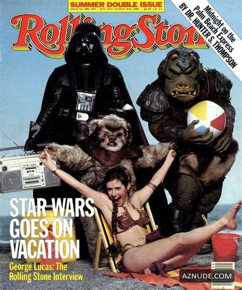 Carrie Fisher Sexy In A Golden Bikini In Rolling Stone Magazine Summer Aznude