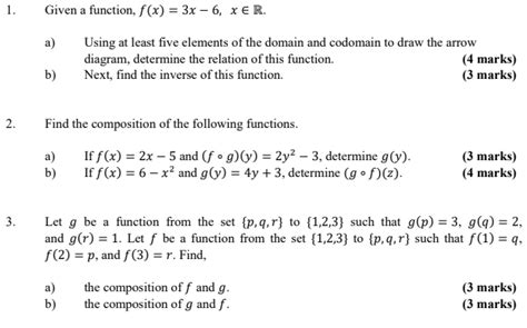 Solved 1 Given A Function F X 3x 6 XE R A Using At Chegg Com