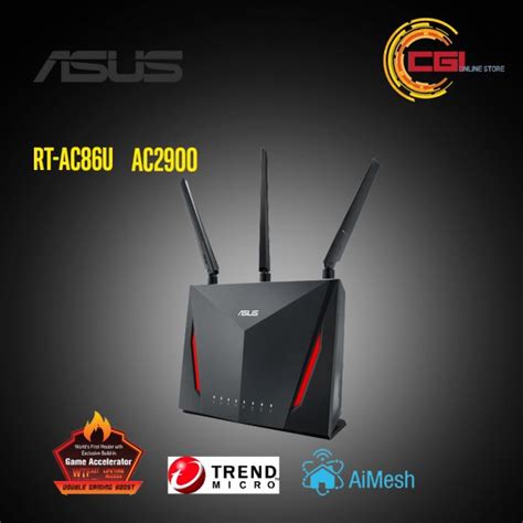 Asus Rt Ac U Ac Dual Band Wifi Ghz Ghz Gigabit Gaming Router Wireless Ac Aimesh